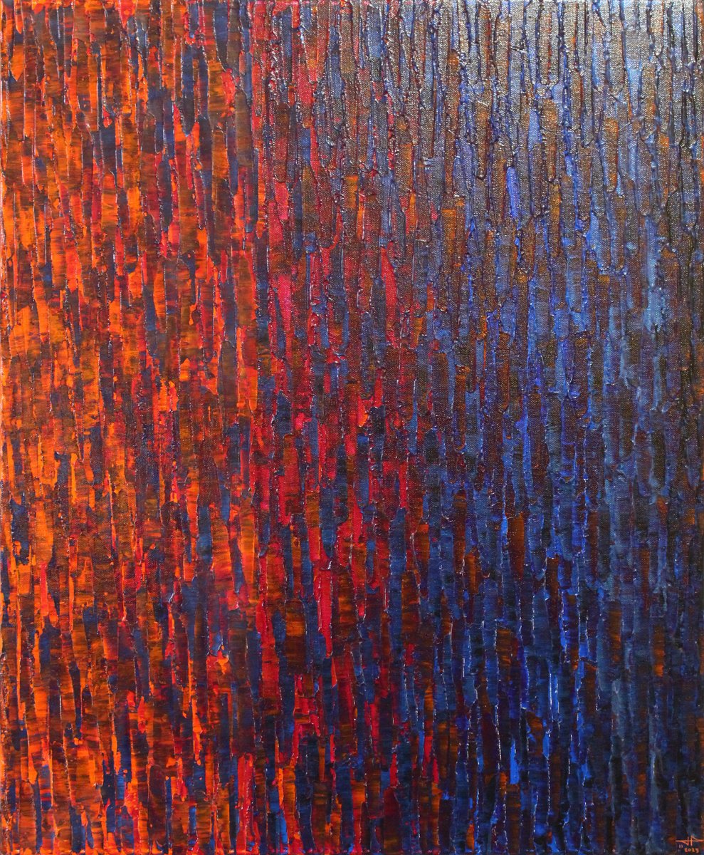 Orange magenta blue color fade Acrylic painting: Jonathan Pradillon ...
