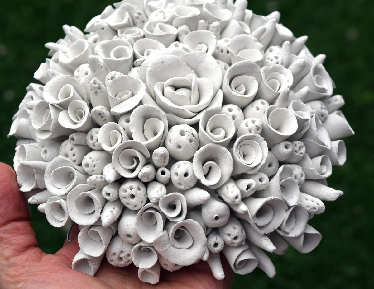 Flowers - Clay Wall Sculpture Clay sculpture by Nataliya Stupak | Artfinder