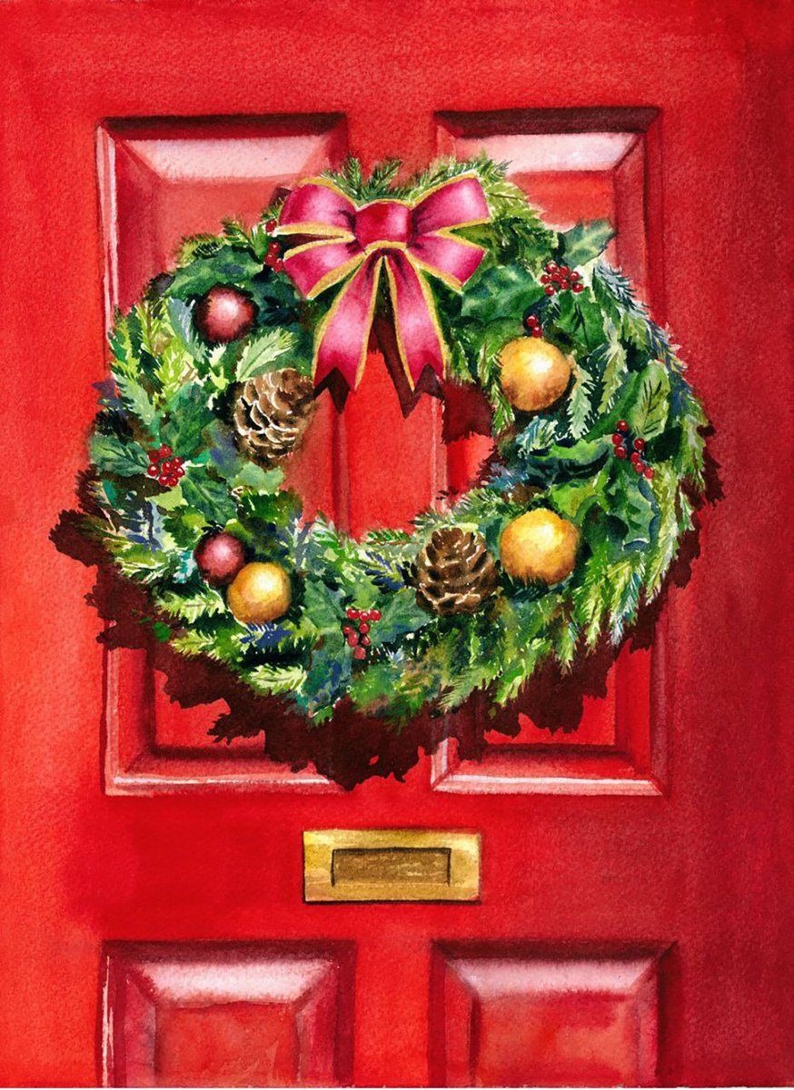 Awaiting Christmas Watercolour: Maryna Boiko | Artfinder