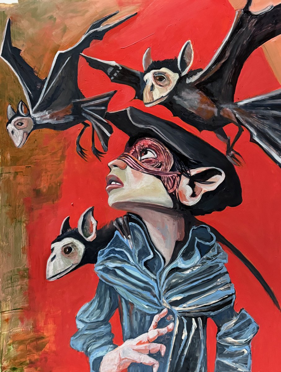 Valin and the Flying Monkeys Oil painting: Lola Jovan | Artfinder