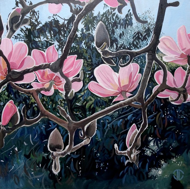 Magnolia Campbelli Acrylic painting: Joseph Lynch | Artfinder
