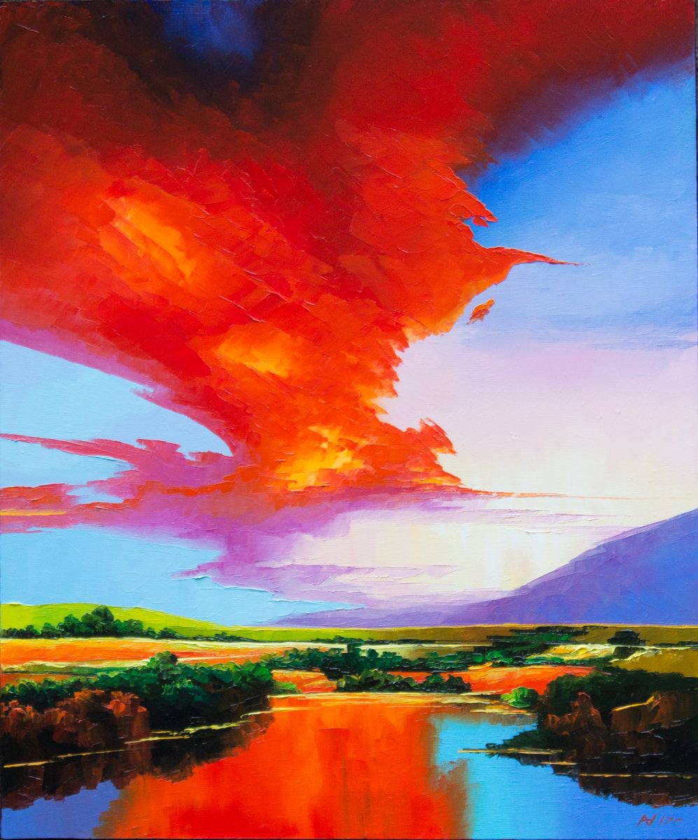 RED CLOUD (2017) Oil painting by Oleksii Vylusk | Artfinder