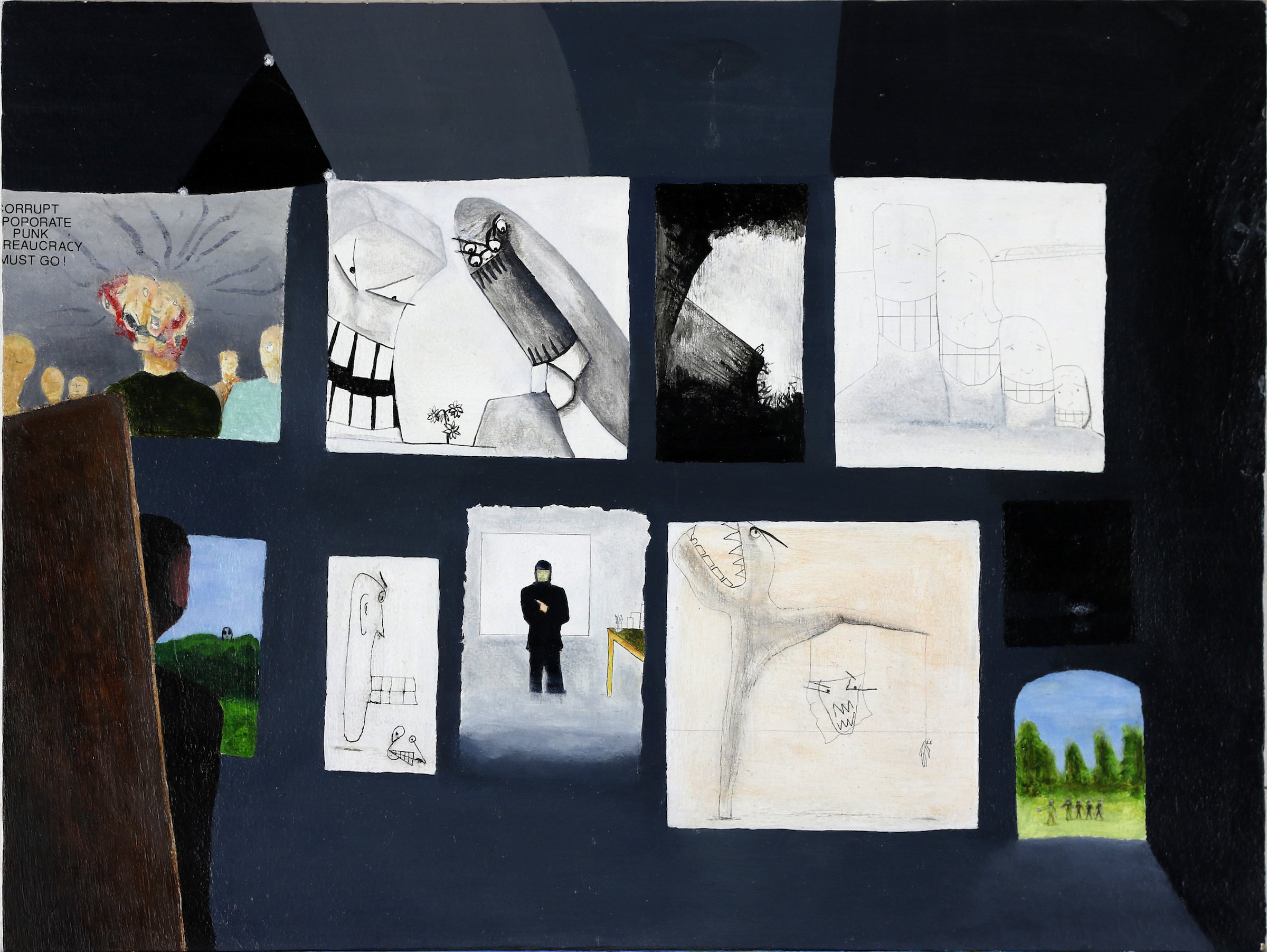 Psychophobia Gouache painting: Patrick Corcoran | Artfinder