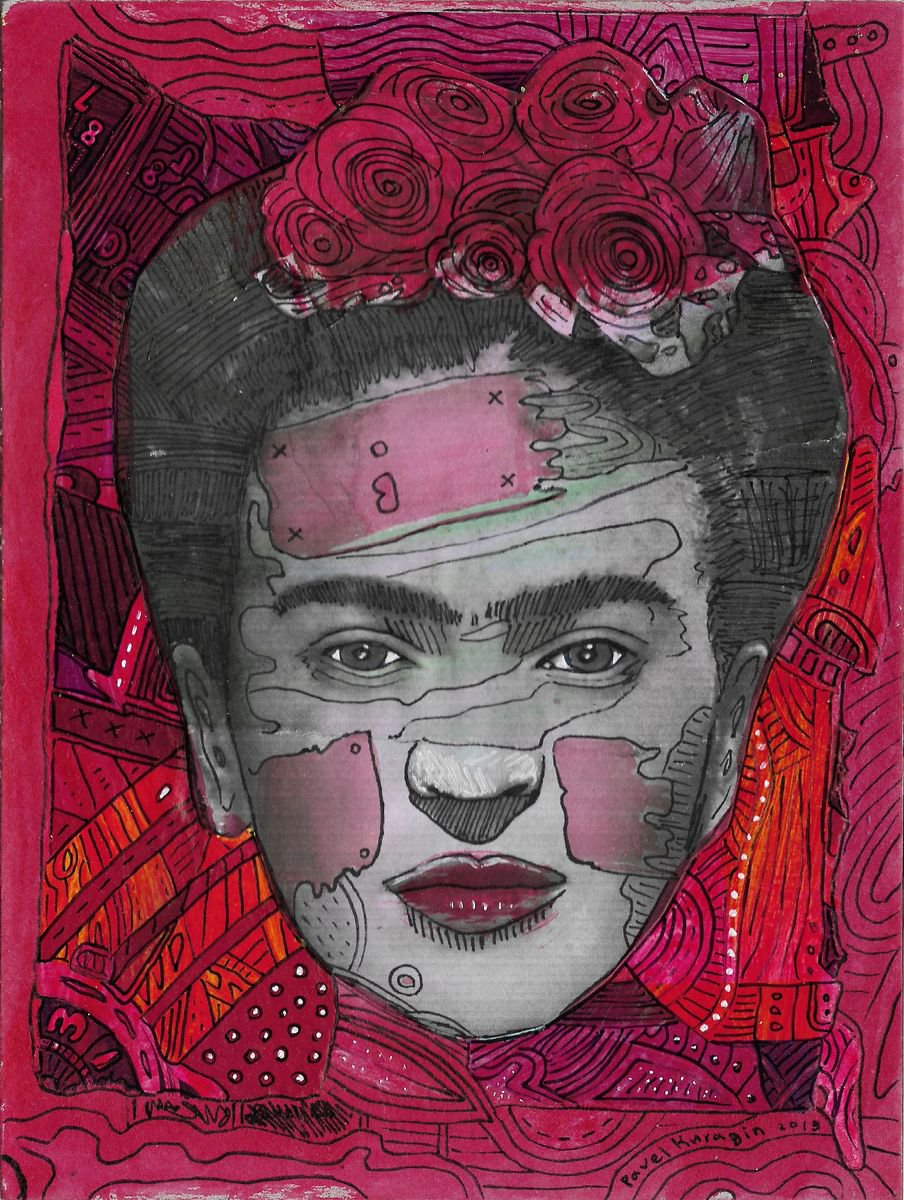 Portrait of Frida Kahlo #68 Collage by Pavel Kuragin | Artfinder