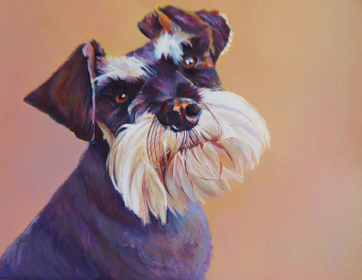 Purple dog Acrylic painting by Karen Wilcox | Artfinder