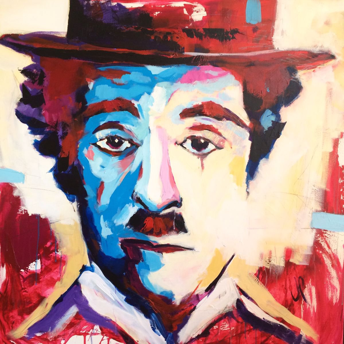 Charlie Chaplin Acrylic painting by Javier Peña | Artfinder