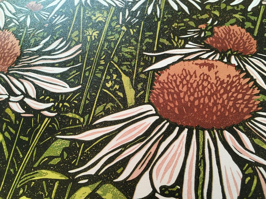 Sunseekers Linocut: Susan Noble | Artfinder