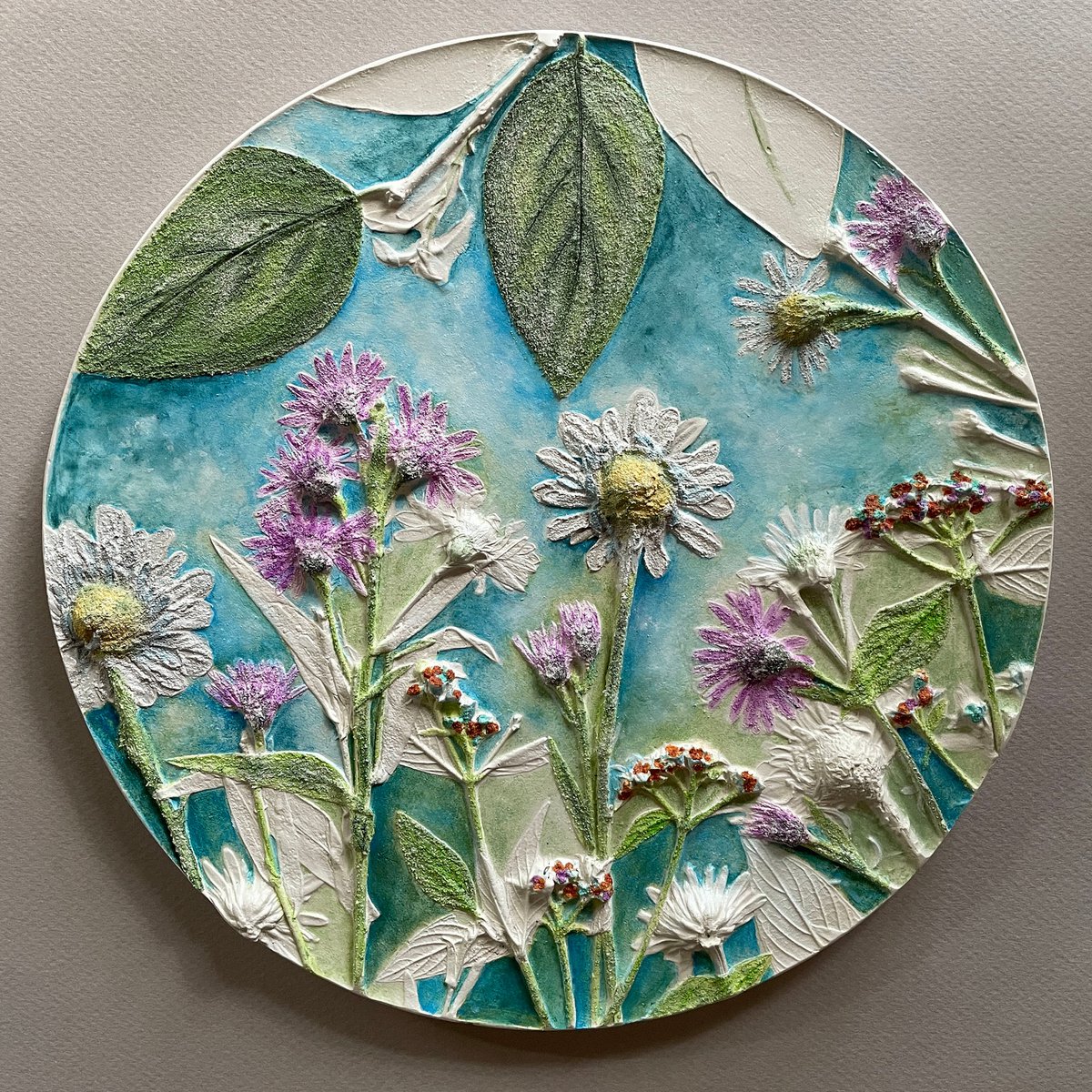 Art & Collectibles Sculpture Plaster cast tile botanical tile Botanical ...