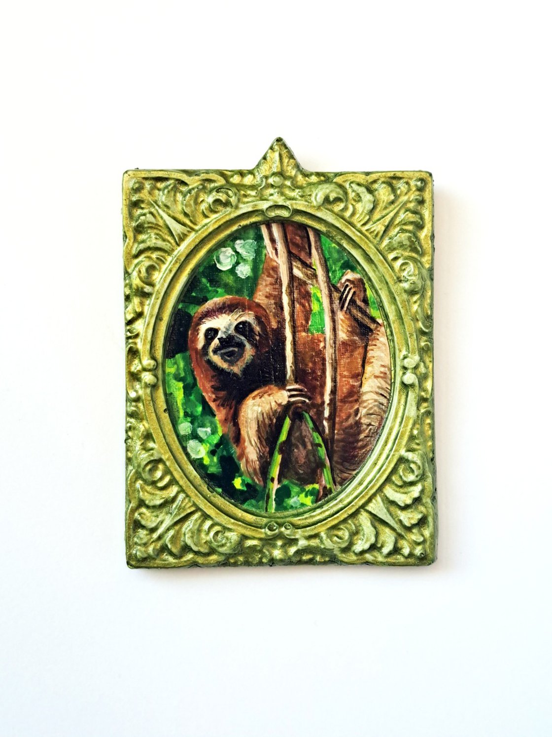 Three-toed sloth Acrylic painting: Andromachi Giannopoulou | Artfinder