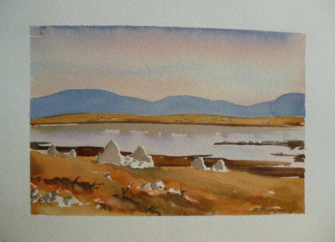 Deserted Village in Achill Island Watercolour by Maire Flanagan | Artfinder