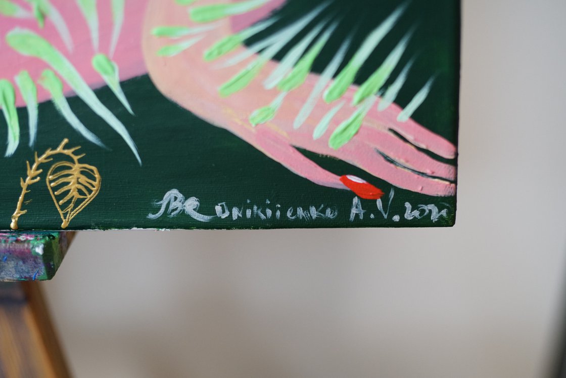 Anthropomorphic Moon and Rose. Talking until sunrise. Acrylic painting ...