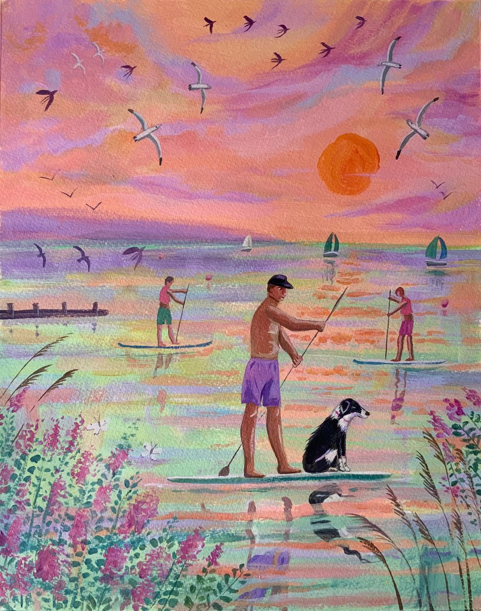 Paddle border Acrylic painting: Mary Stubberfield | Artfinder