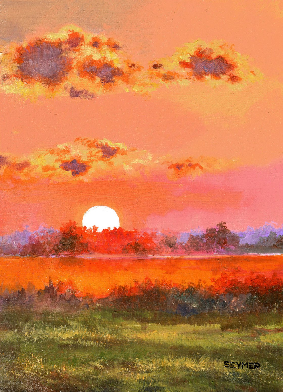 'Red sunset' Oil painting by Lucia Verdejo | Artfinder