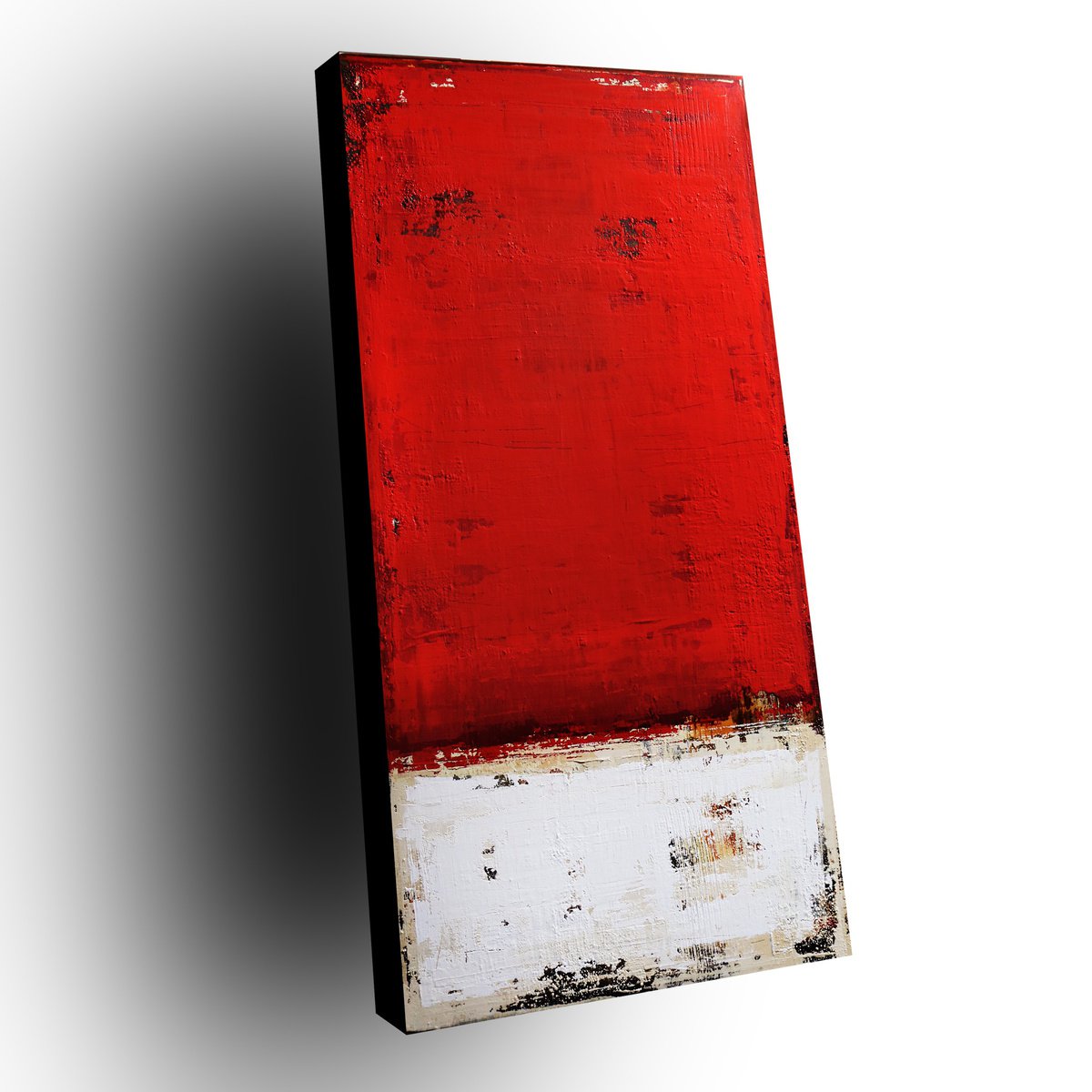 VINTAGE RED - ABSTRACT ACRYLIC PAINTING TEXTURED * READY TO HANG ...