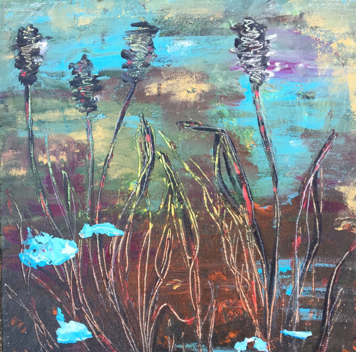 Marsh grasses. Abstract Acrylic painting by Anya Getter | Artfinder