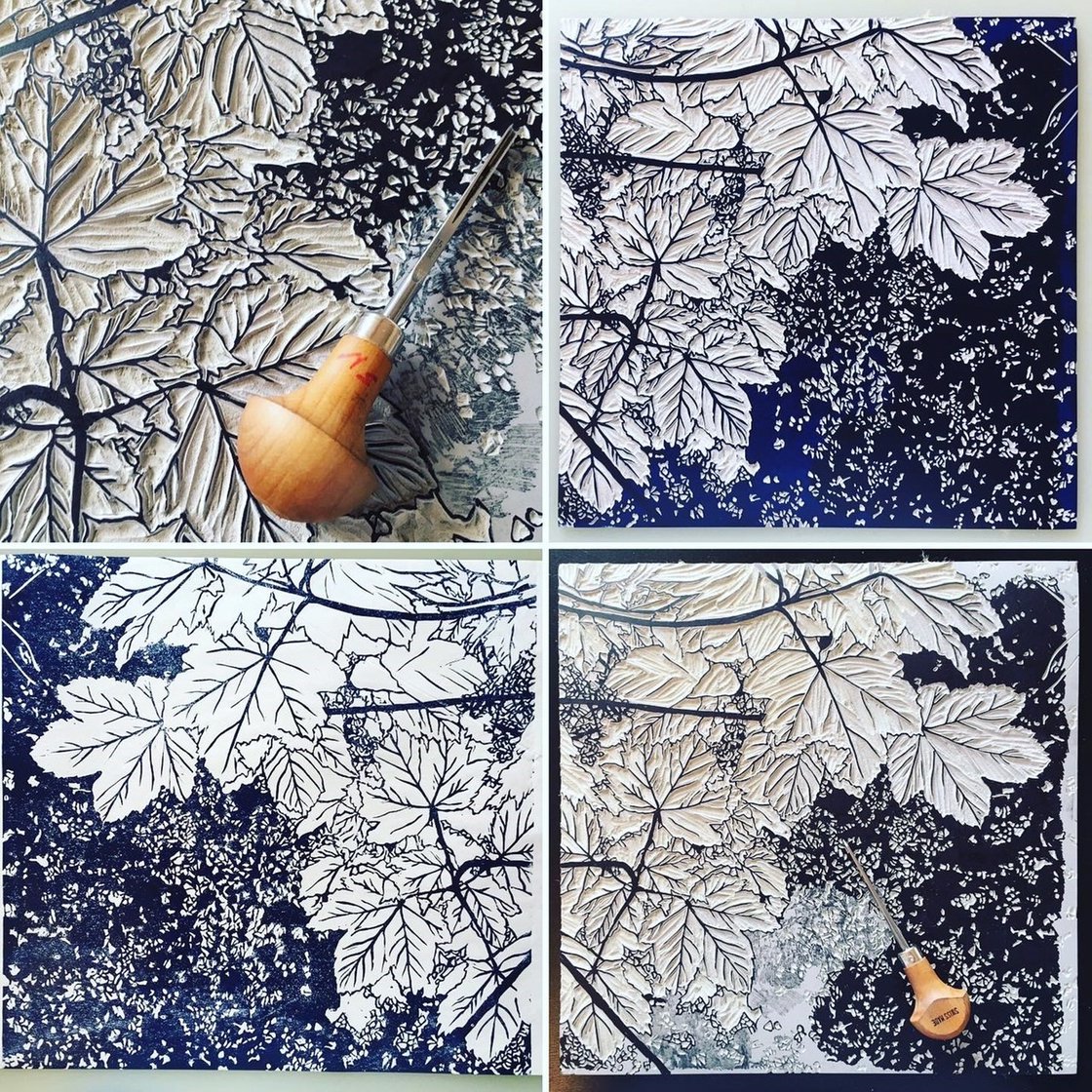 Forest Bathing, version 1 Linocut: Susan Noble | Artfinder