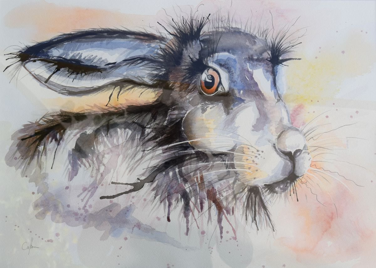 'Scary Hare' Watercolour: Nicola Colbran | Artfinder