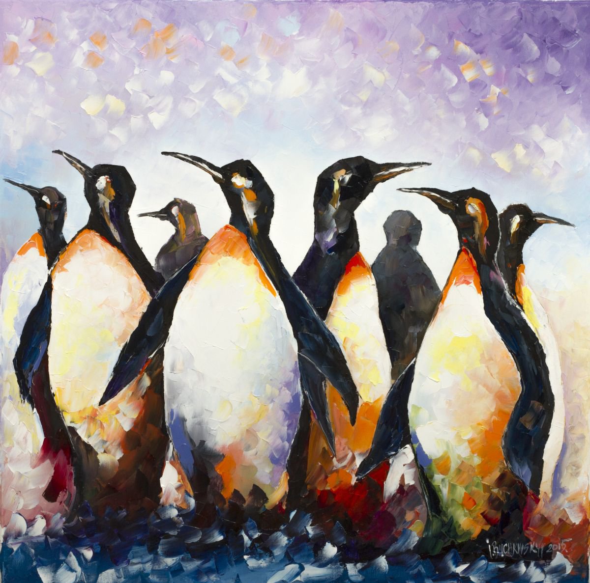 " Penguins " Oil painting by Ihor Bychkivskyy | Artfinder