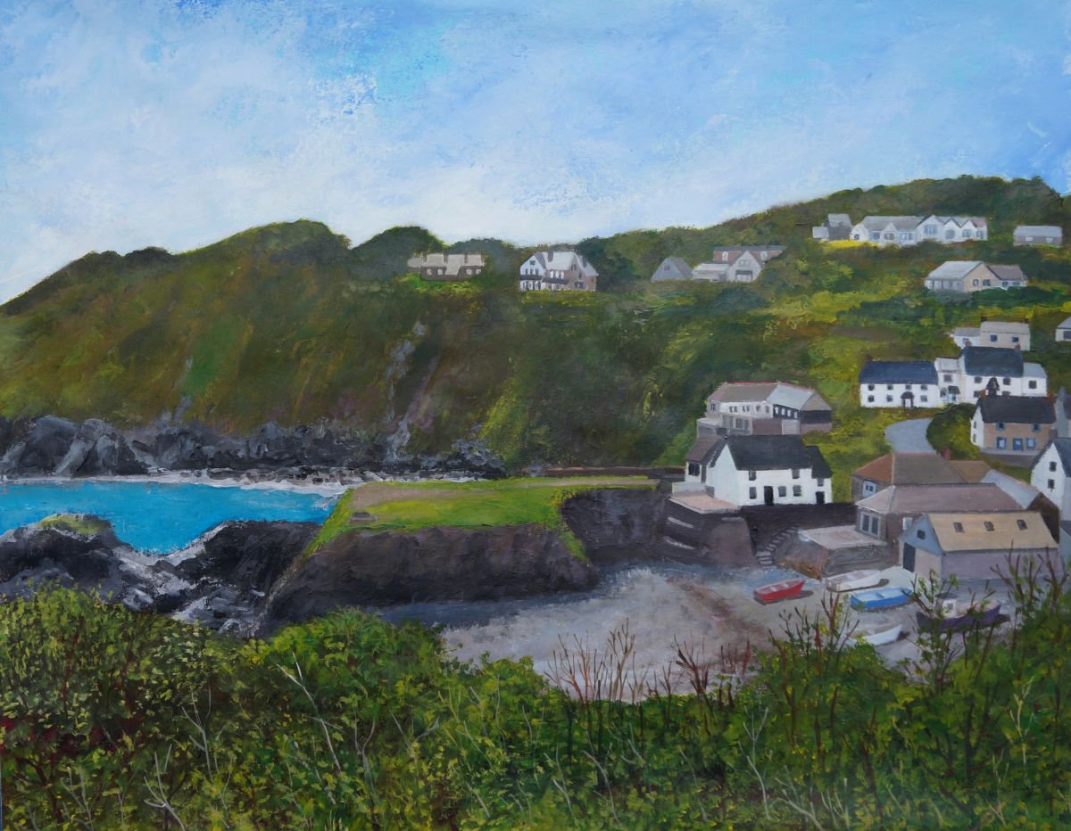 Cadgwith Cove from the coast path | Artfinder