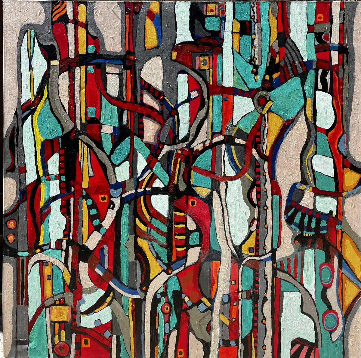 CONNECTIONS #16 Acrylic painting by Jeffrey Davies | Artfinder