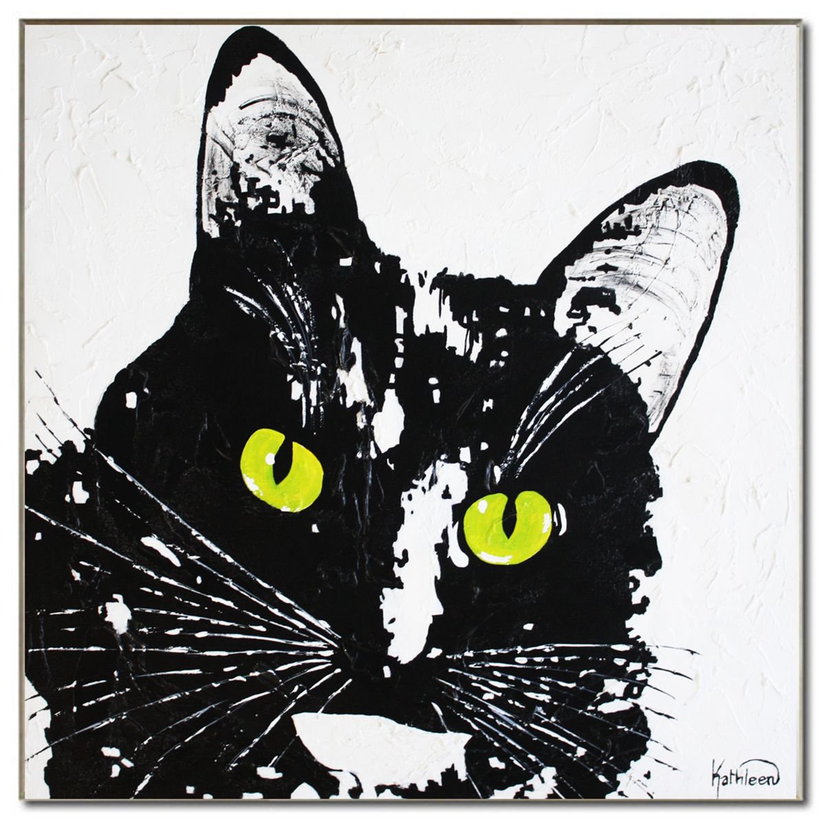 Pet Portraits Black Cat Painting original art cat pet portrait Painting ...