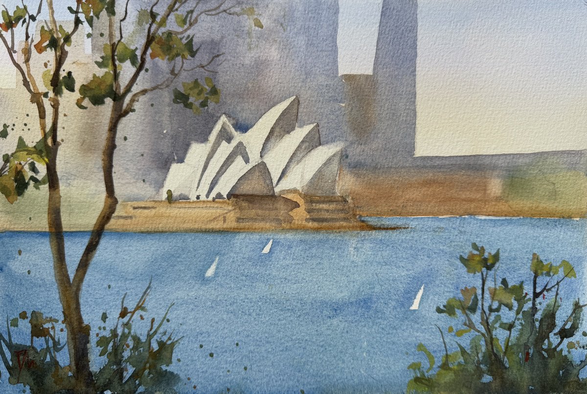 Sydney Opera house Watercolour: Shelly Du | Artfinder