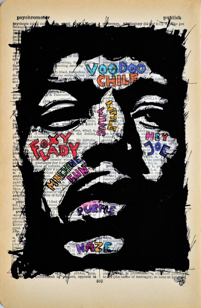 Jimi Hendrix Greatest Songs Collage by Jakub DK - JAKUB D KRZEWNIAK ...