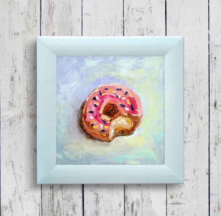 Donut Painting Original Art Small Food Artwork D | Artfinder