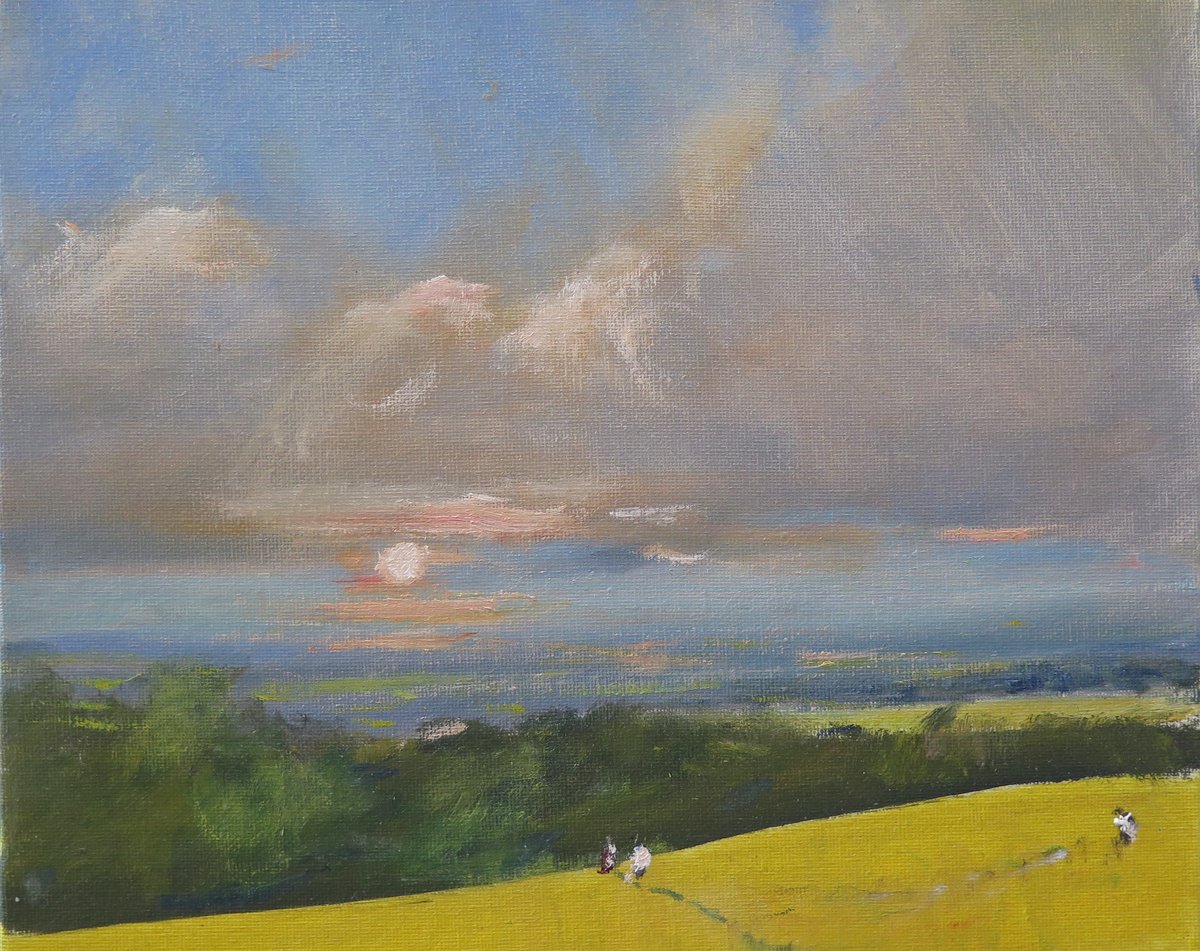 Sunset from the Wolds Oil painting: Malcolm Ludvigsen | Artfinder