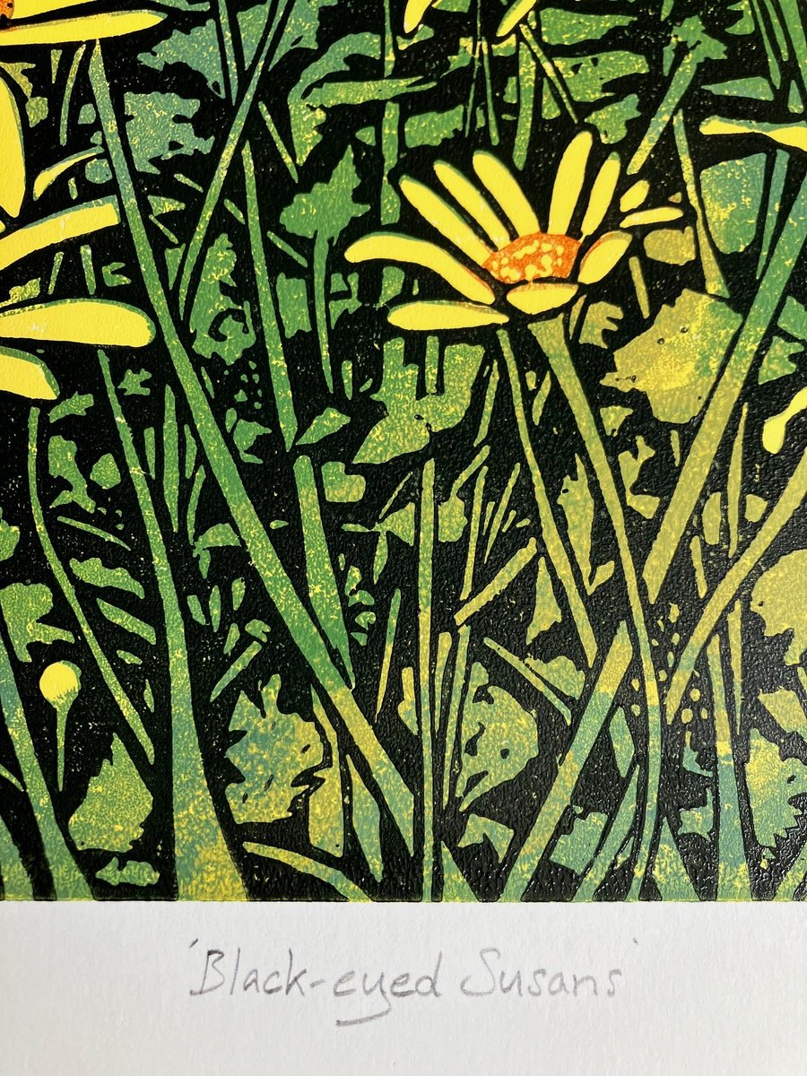 Black-eyed Susans Linocut: Susan Noble | Artfinder
