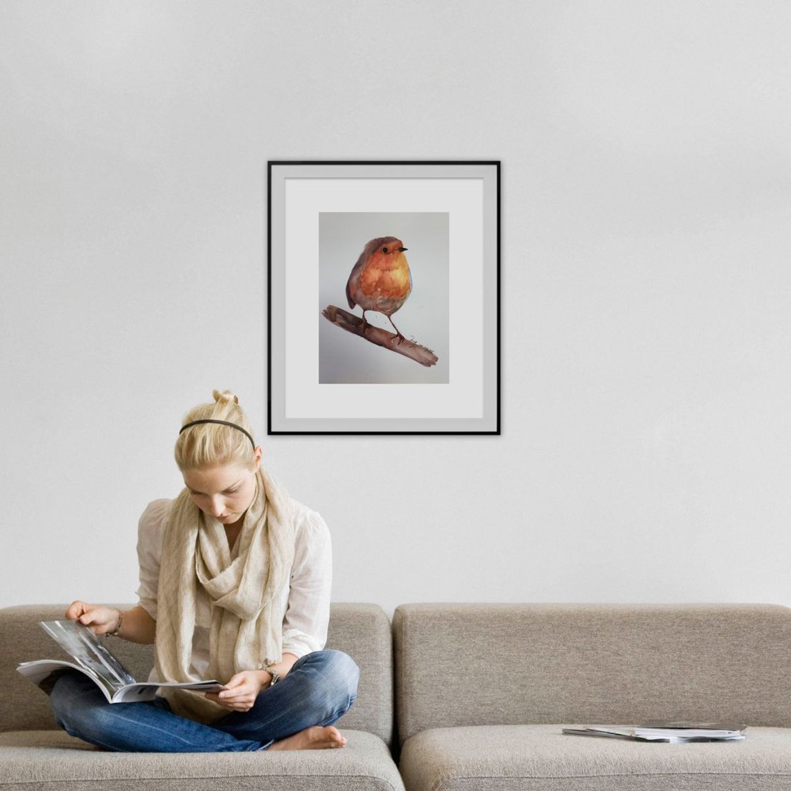 Big fat bird Watercolour by Jing Chen | Artfinder