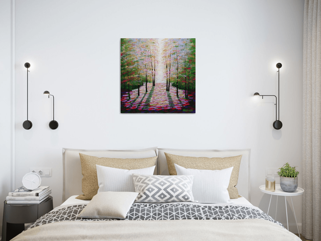 Original Acrylic Painting - Forest in Amber by Amanda Horvath
