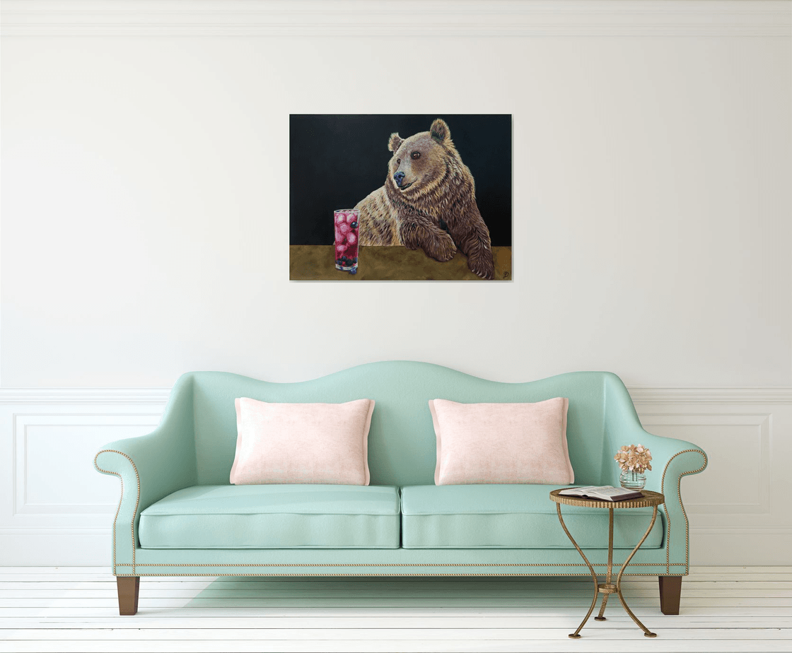 Bearly Getting By - Party Animals series Acrylic painting by Kris Fairchild | Artfinder