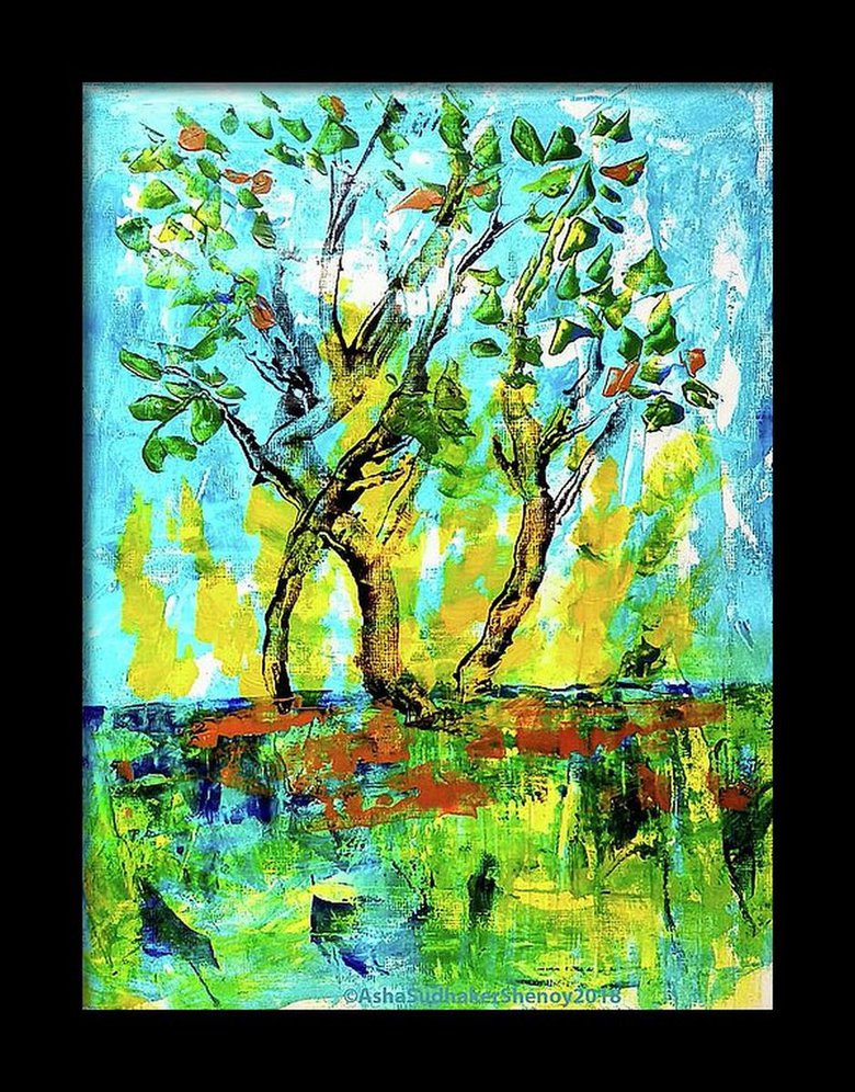 Abstract tree Acrylic painting by Asha Shenoy | Artfinder