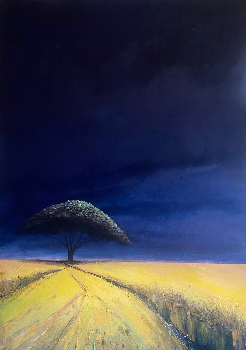 Acacia Tree in a Surreal Landscape V Oil painting: Simon Jones | Artfinder