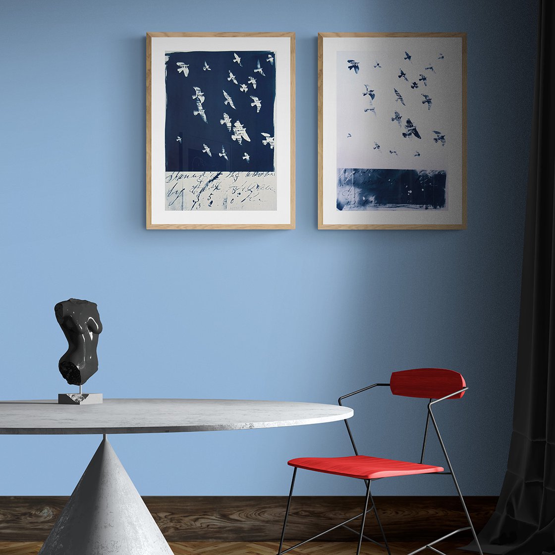 Cyanotype 02 Birds Print: Manel Villalonga | Artfinder