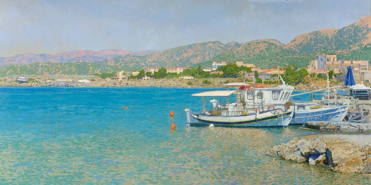 Malia Bay. Crete Oil painting by Simon Kozhin | Artfinder