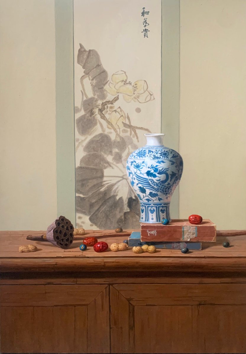 Still life:zen art c243 Oil painting: Kunlong Wang | Artfinder