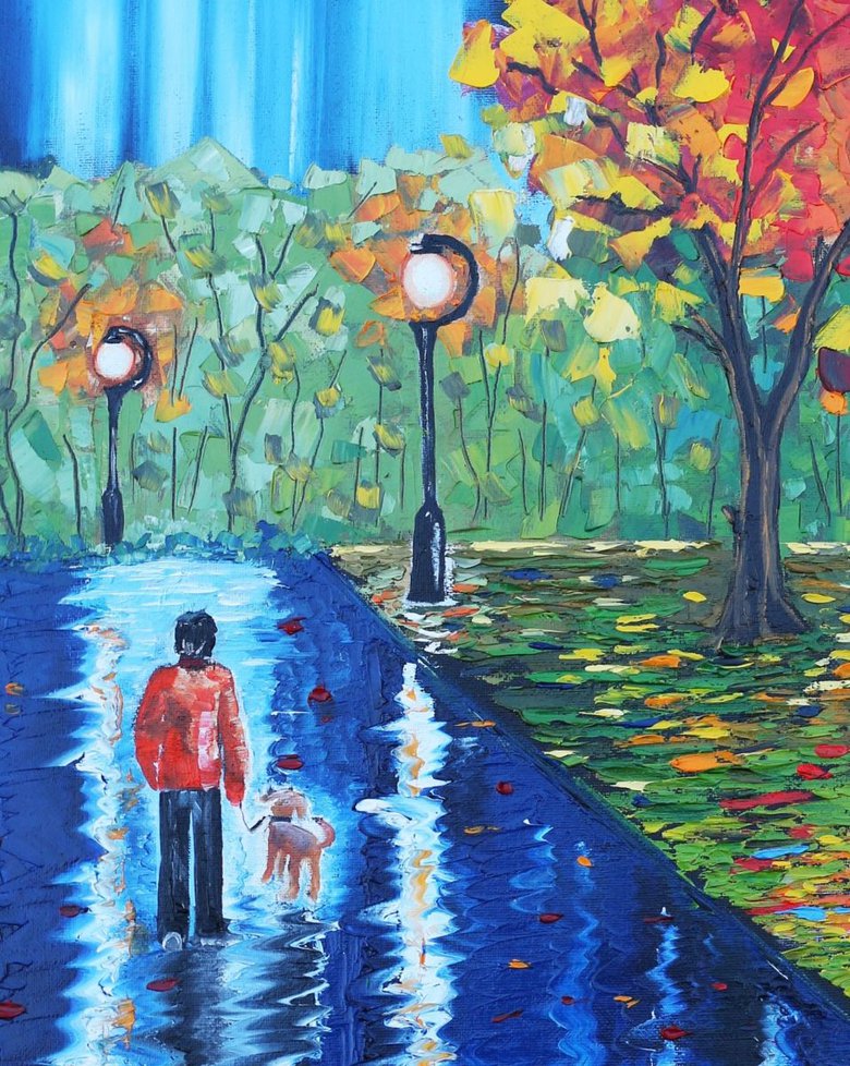 Our evening walk Oil painting: Galina Zimmatore | Artfinder
