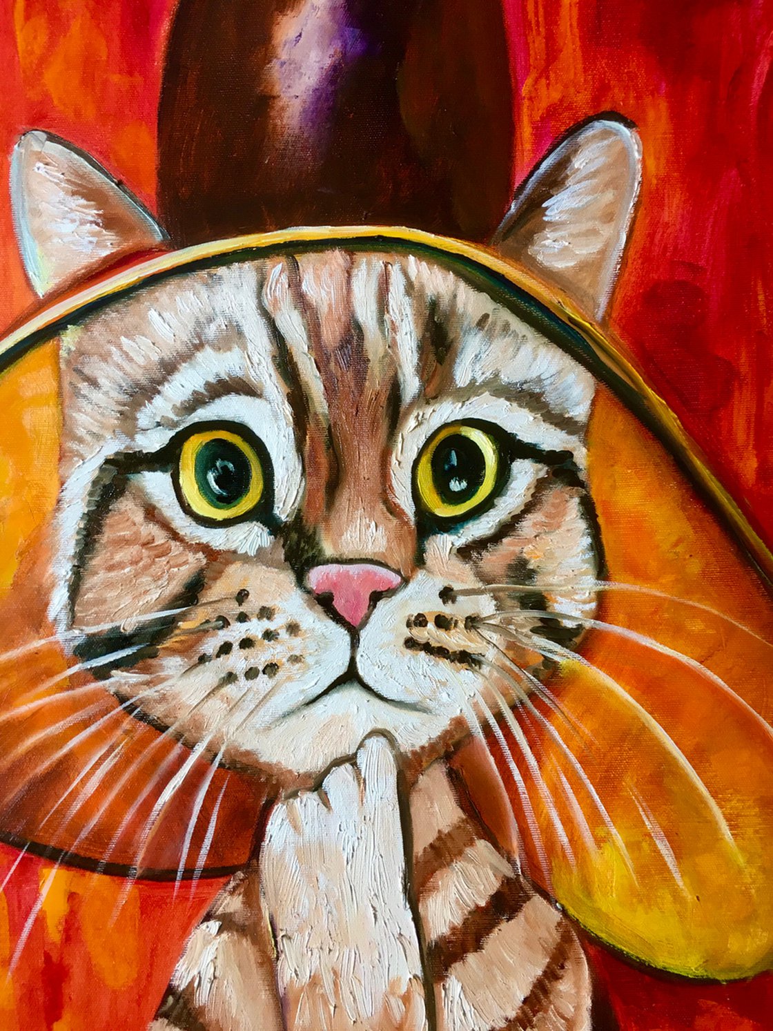 Cat - thinker inspired by Amedeo Clemente Modigliani Oil painting: Olga ...