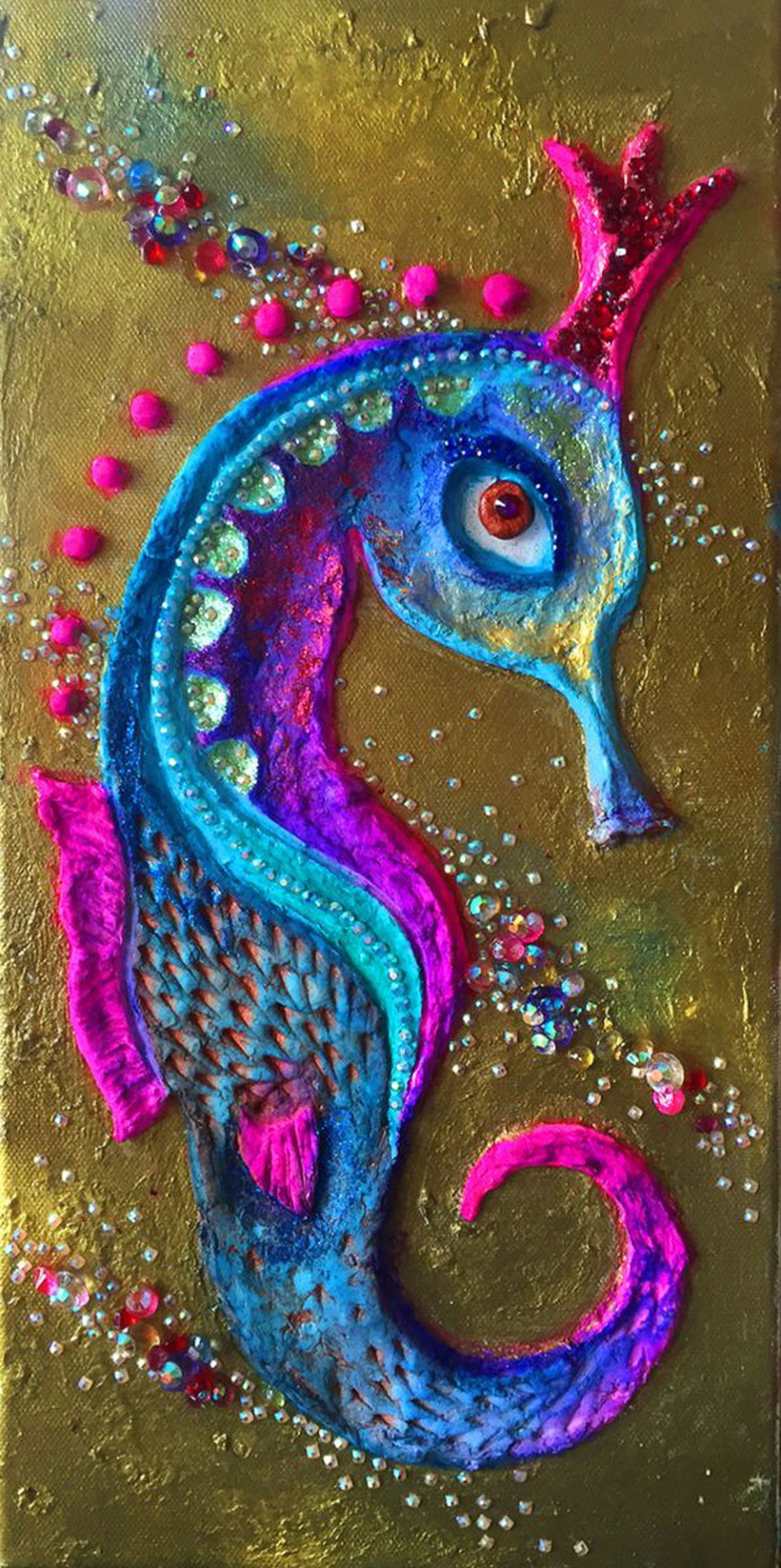 The SeaHorse Mixed-media painting: Maria Fondler-Grossbaum | Artfinder