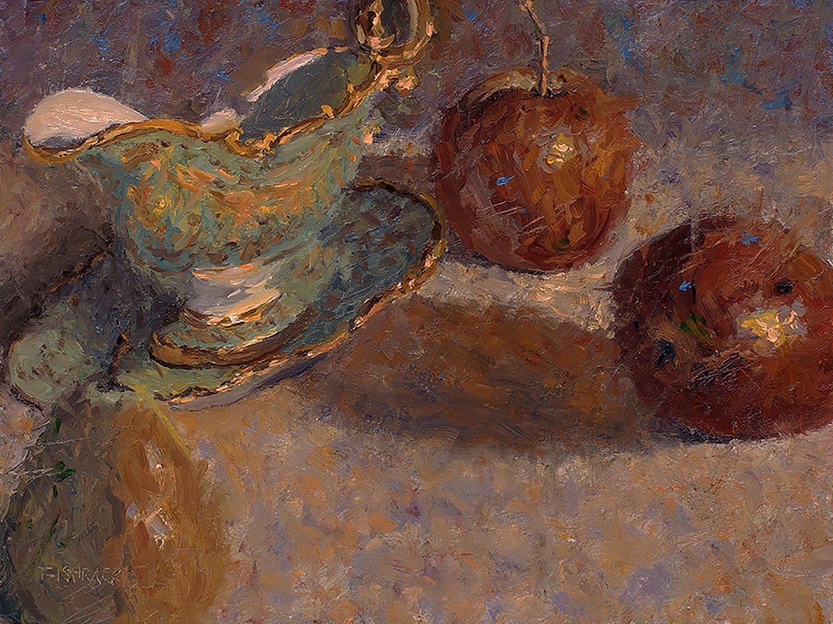 Antique Creamer with Fruit Oil painting: Daniel Brian Fishback | Artfinder