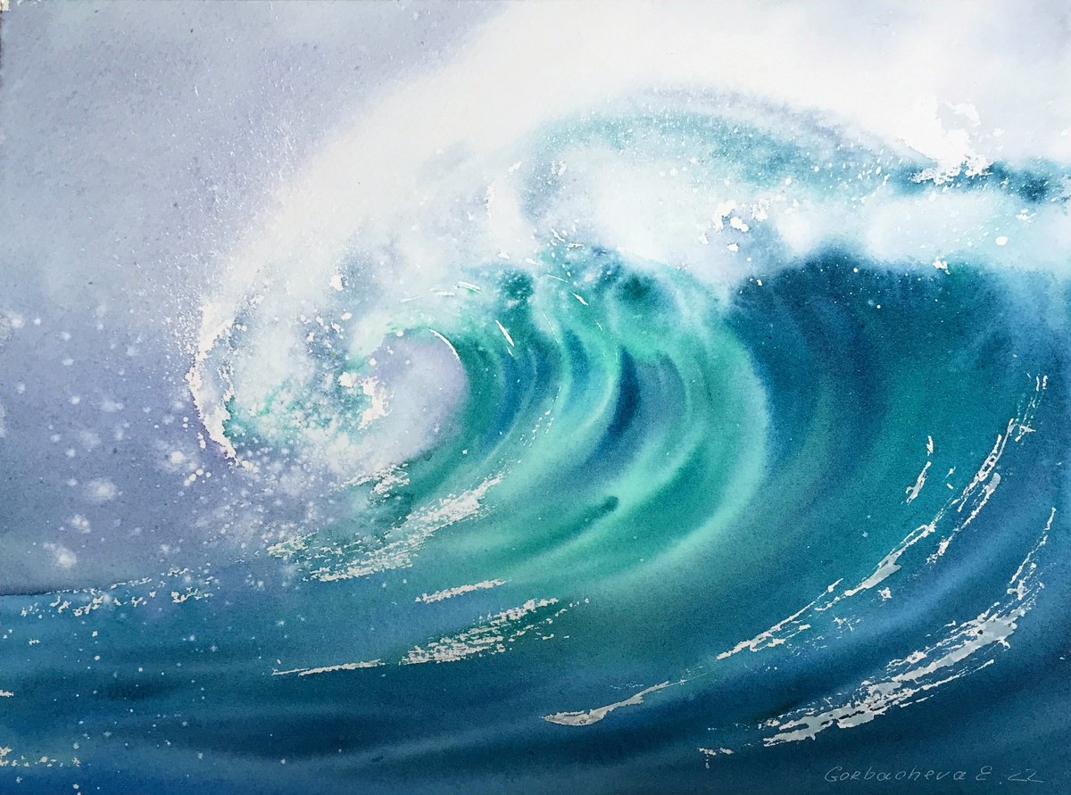 Wave #5 Watercolour: Eugenia Gorbacheva | Artfinder