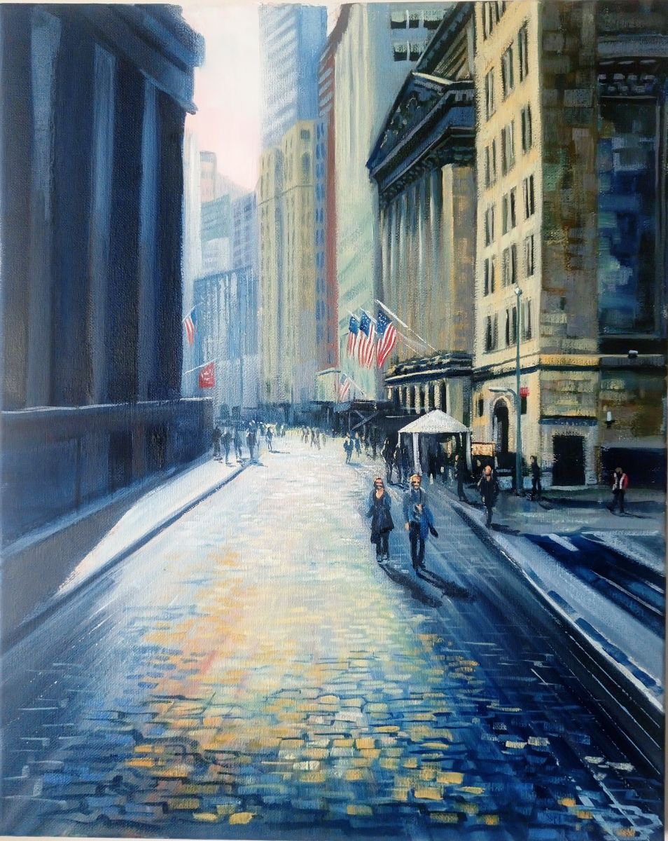 Streets of gold Oil painting by Mark Croucher | Artfinder