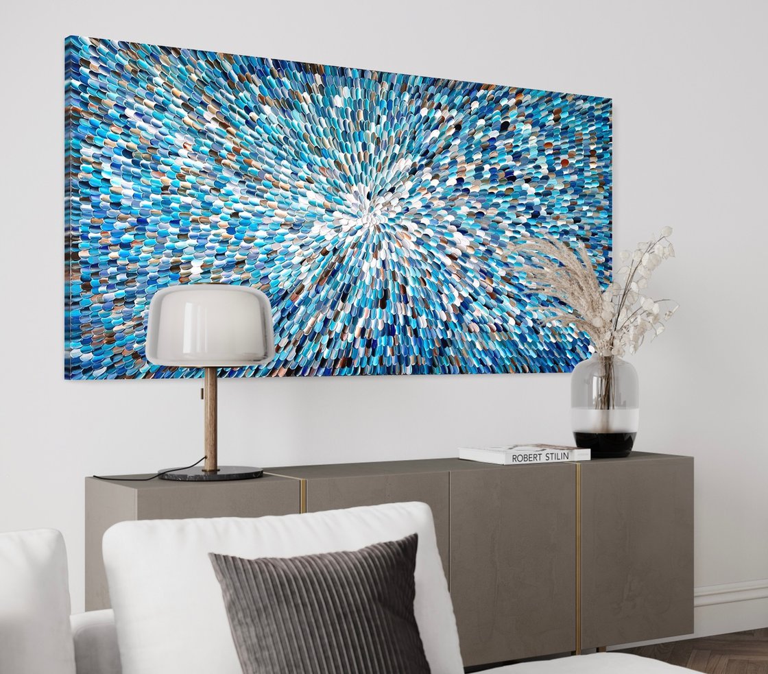 'Azure stellae' - 72x36" Acrylic painting: Tatiana Georgieva | Artfinder