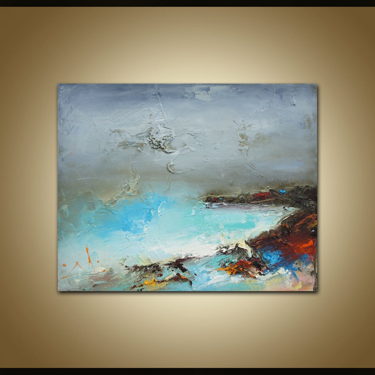 Seaside, Abstract Oil Painting on Canvas Oil painting by Stanislav ...