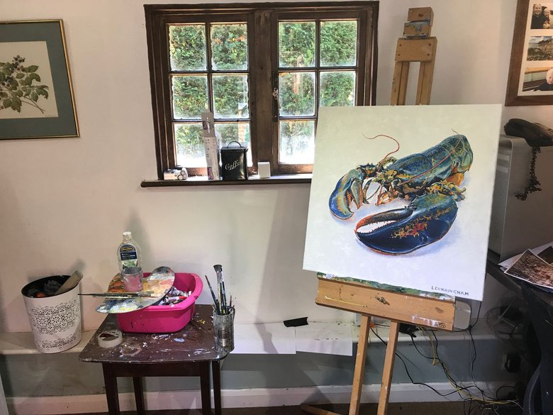 Lobster Rainbow Oil painting: Lydia Cunningham | Artfinder