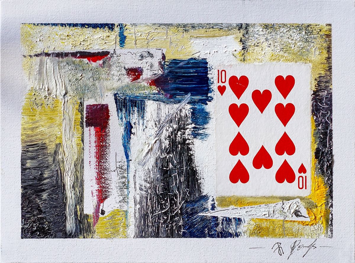 One with a Zero. Abstract Painting on Unframed Canvas Panel Board ...