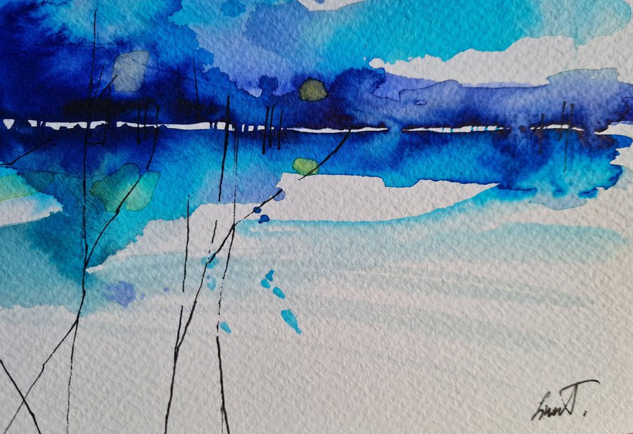 Blue reflection Painting: Simon Tünde | Artfinder