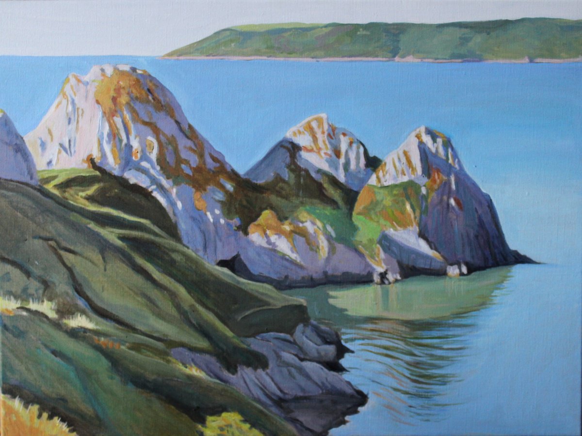 Three Cliffs (Gower) Acrylic painting: Emma Cownie | Artfinder